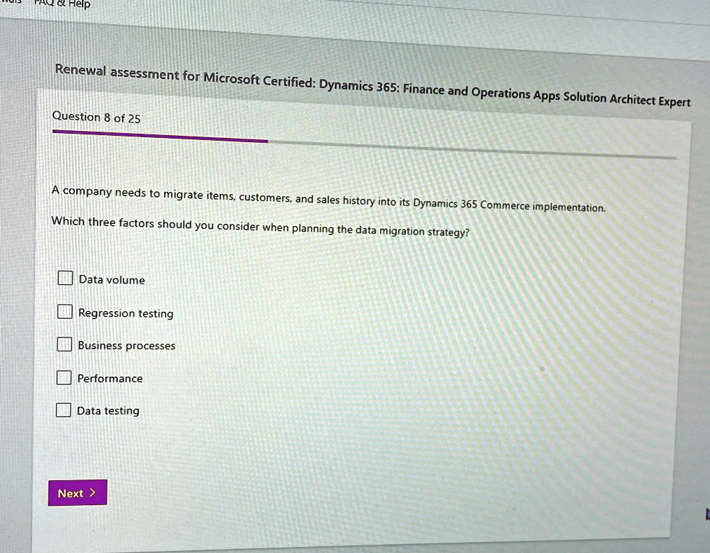 Renewal assessment for Microsoft Certified: Dynamics 365: Finance and ...