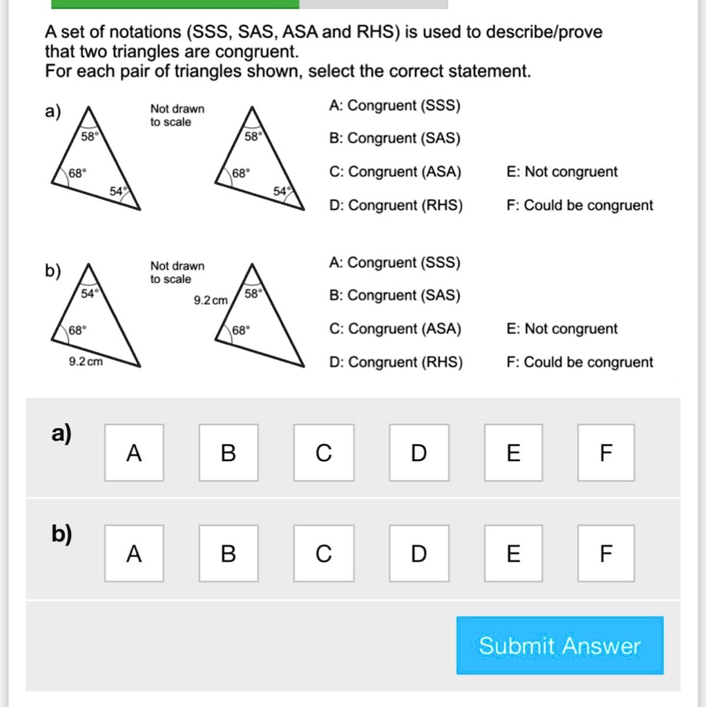 SOLVED: Please help before it gets locked. A set of notations (SSS, SAS ...