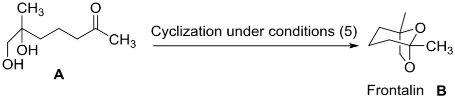 SOLVED: CH3 Cyclization under conditions (5) CH3 OH OH A CH3 Frontalin B