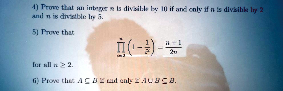 Solved Prove That An Integer N Is Divisible By 10 If And Only If N Is Divisible By 2 And N Is 9259