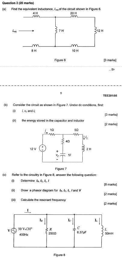 Question 3 (20 marks) (a) Find the equivalent inductance, Leq of the circuit shown in Figure 6 ...