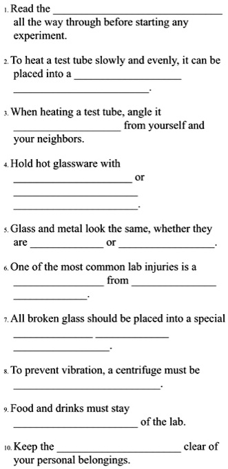read the all the way through before starting any experiment to heat ...