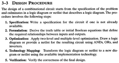 SOLVED: 3-DESIGN PROCEDURE The design of a combinational circuit starts ...