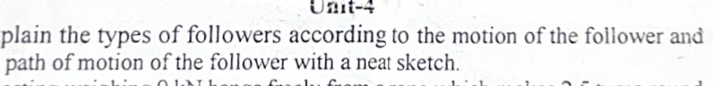 plain the types of followers according to the motion of the follower ...