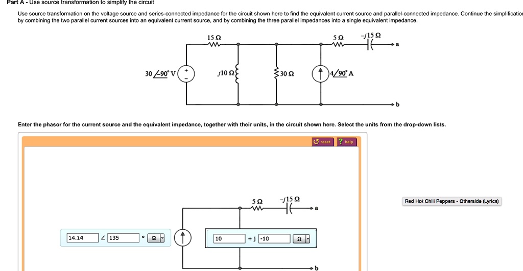 please solve and show desired units thanks use source transformation on the voltage source and ...