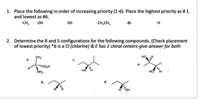SOLVED: Place the following in order of increasing priority (1-6 ...