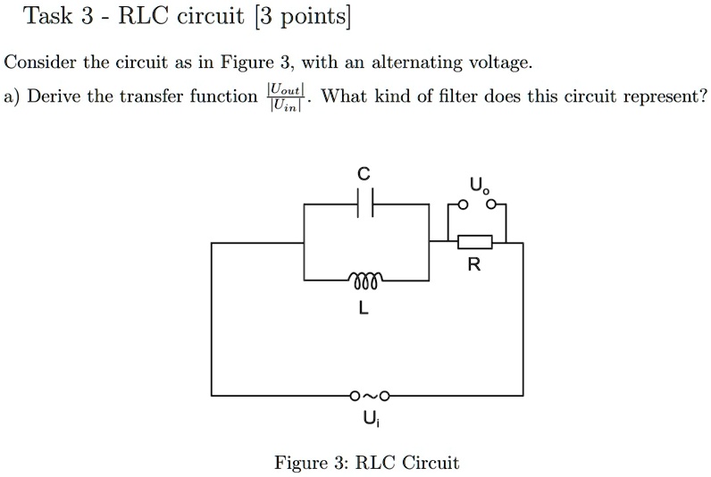 SOLVED: Task 3 RLC circuit [3 points] Consider the circuit as in Figure ...