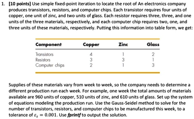 SOLVED: matlab code 1. [10 points] Use simple fixed-point iteration to ...