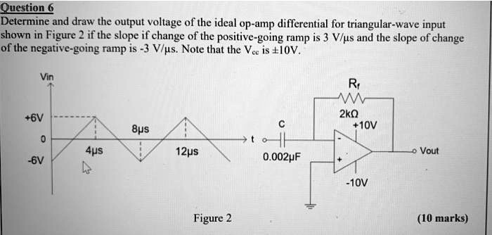 question 6 determine and draw the output voltage of the ideal op amp differential for triangular ...