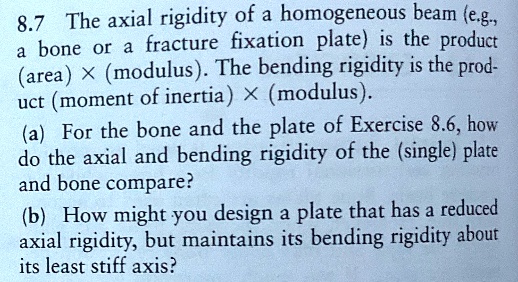 8.7 The axial rigidity of a homogeneous beam (e.g., a bone or a ...