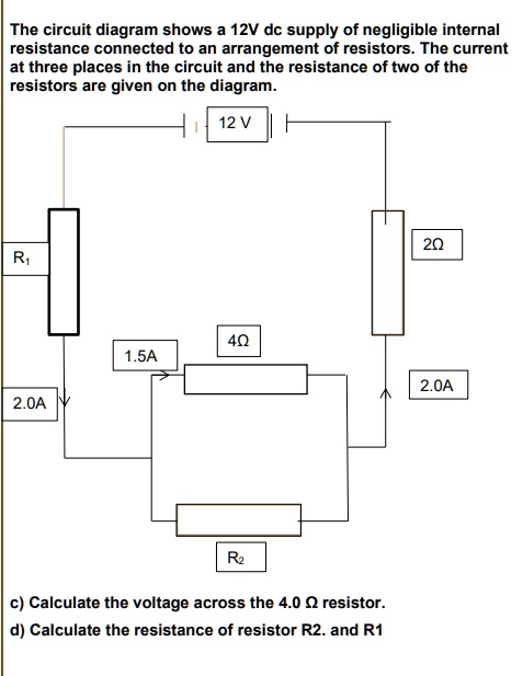the circuit diagram shows 12v dc supply of negligible internal ...
