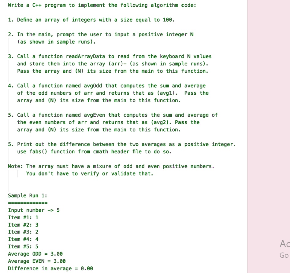 Solved Texts Write A C Program To Implement The Following Algorithm 1029