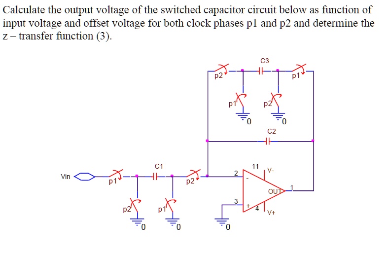 SOLVED: Calculate the output voltage of the switched capacitor circuit ...