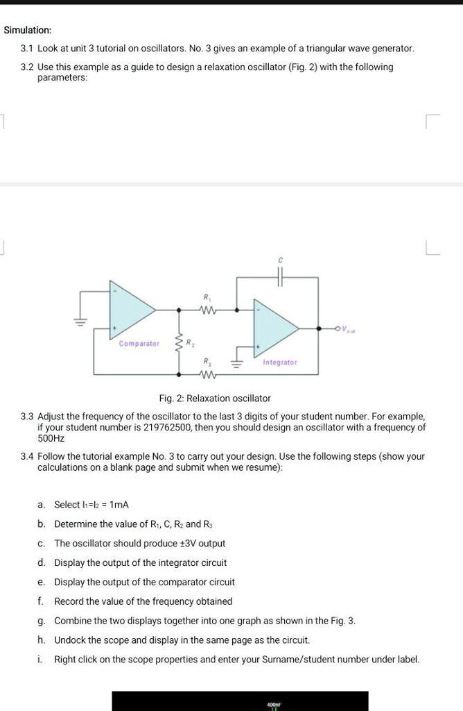 SOLVED: Simulation: 3.1 Look at unit 3 tutorial on oscillators.No.3 ...