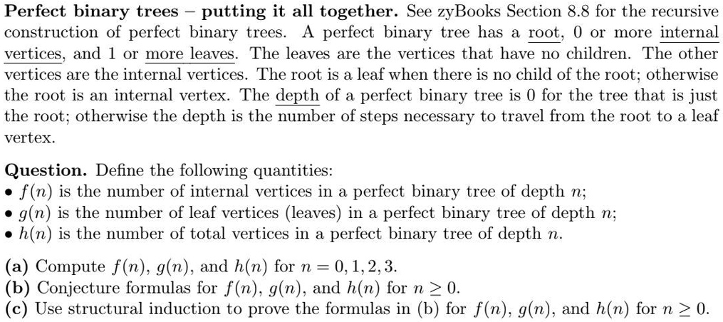 perfect binary trees putting it all together see zybooks section 88 for ...