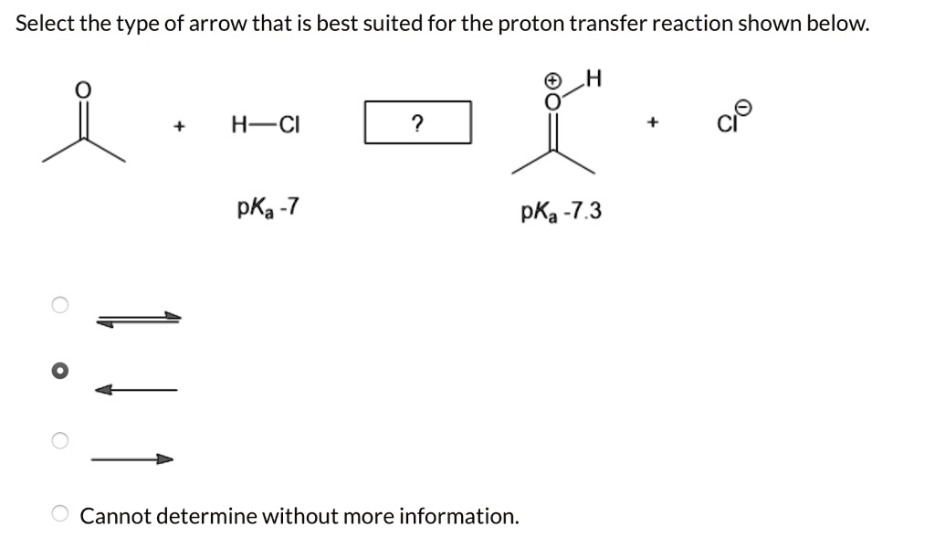 SOLVED: Select the type of arrow that is best suited for the proton ...