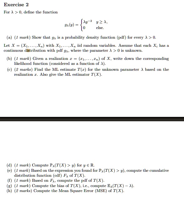 SOLVED:Exercise 2 For > 0. define the function Ay - y 24. else 9x (y ...