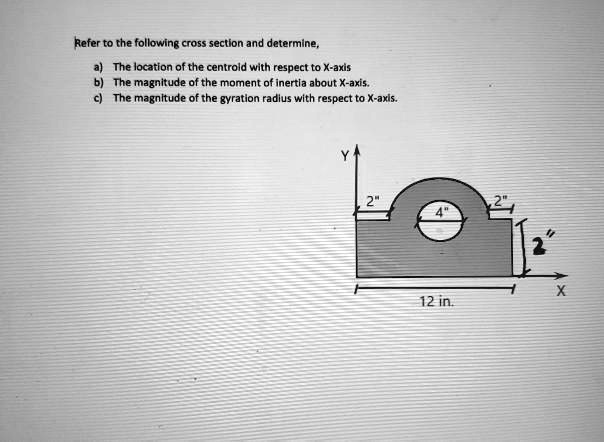SOLVED: Refer to the following cross section and determine a)The location of the centrold with ...