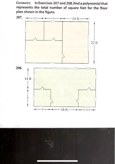 geometry in exercises 207and 208 find a polynomial that represents the ...