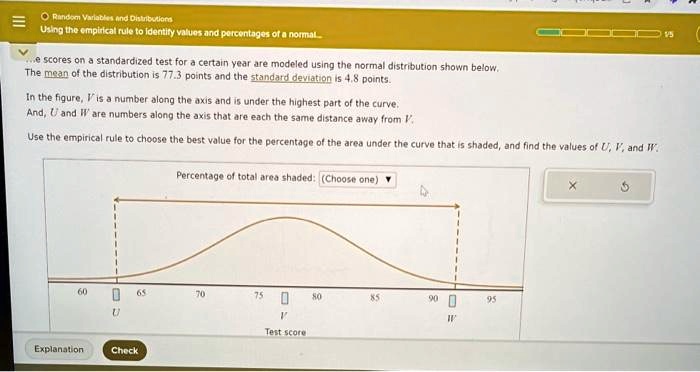 SOLVED: The scores on a standardized test for a certain year are ...