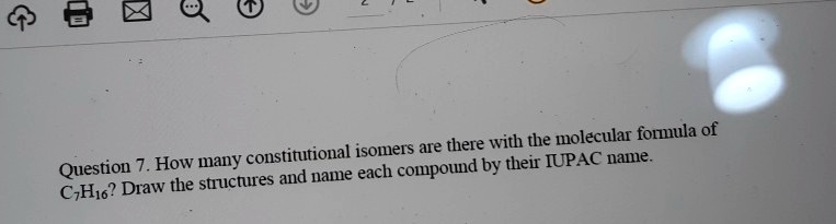 Question 7. How many constitutional isomers are there with the ...