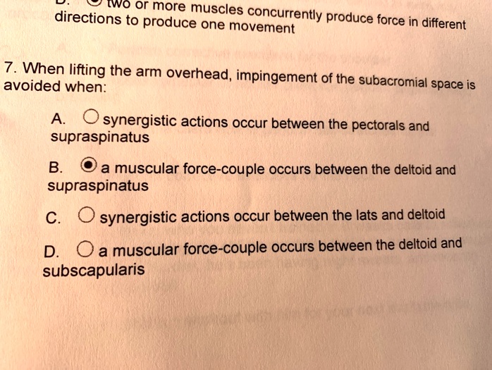 two or more muscles concurrently produce force in different directions ...