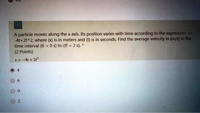 SOLVED: A particle moves along the x-axis. Its position varies with time according to the ...
