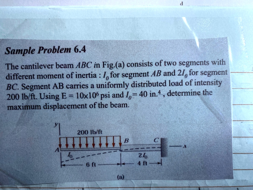 Sample Problem 6.4 The cantilever beam ABC in Fig.(a) consists of two segments with different ...