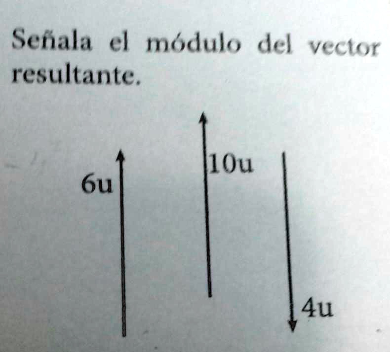 SOLVED: señala el módulo del vector resultante Senala cl médulo del ...