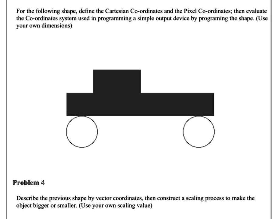 SOLVED: For the following shape, define the Cartesian coordinates and ...