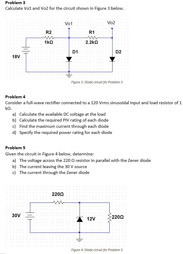 Problem 3 Calculate Vo1 and Vo2 for the circuit shown in Figure 3 below. 18V Vo1 Vo2 R2 R1 1?? 2 ...