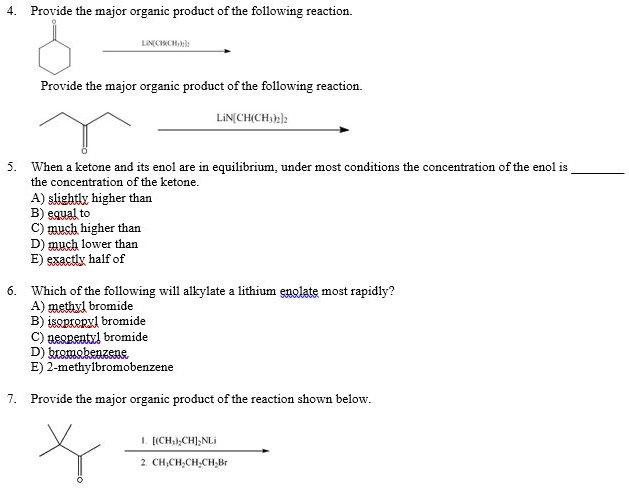 SOLVED: Provide the major organic product of the following reaction ...