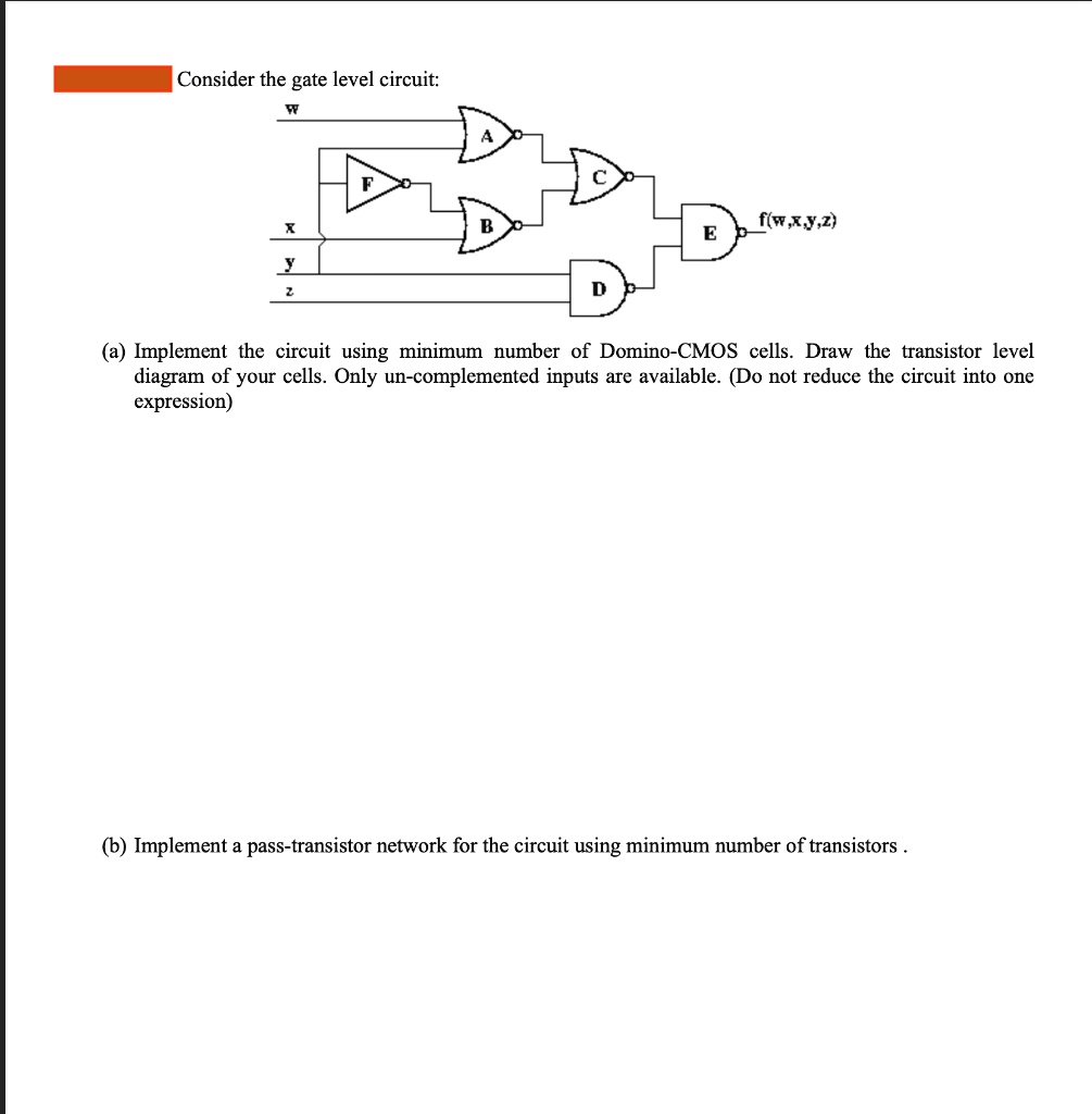 SOLVED: Consider the gate-level circuit: f(w, J, 2) Implement the circuit using the minimum ...
