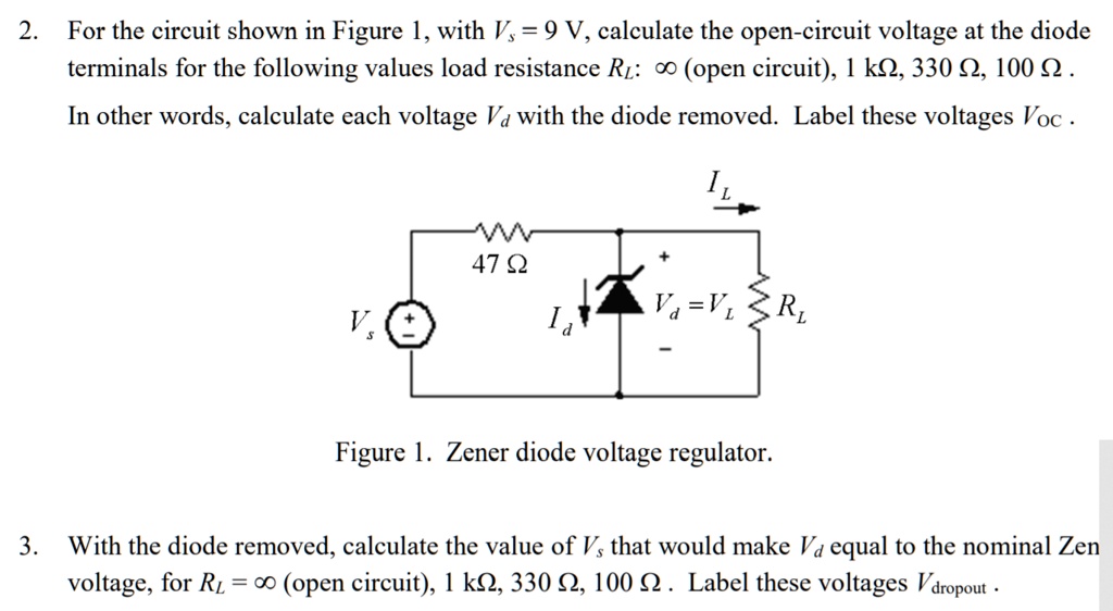 2 for the circuit shown in figure 1 with v 9 v calculate the open circuit voltage at the diode ...