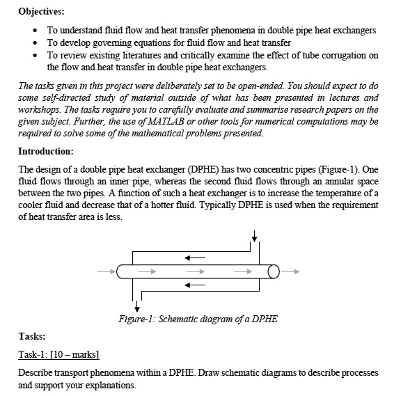 Objectives: • To understand fluid flow and heat transfer phenomena in double pipe heat ...