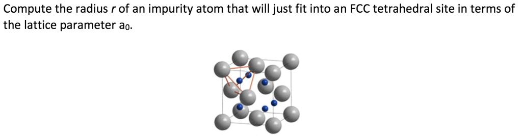 Compute the radius r of an impurity atom that will just fit into an FCC ...