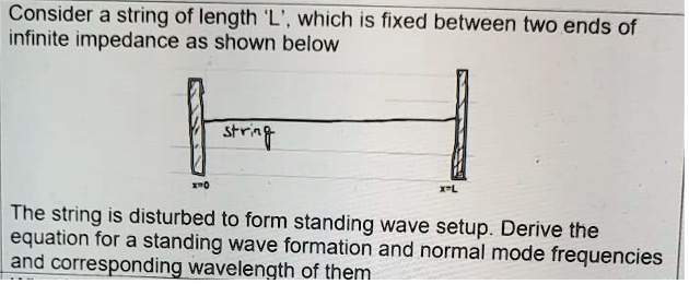 SOLVED: Consider a string of length 'L' which is fixed between two ends ...