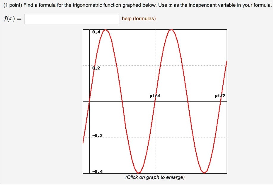 VIDEO solution: 1 point Find a formula for the trigonometric function ...