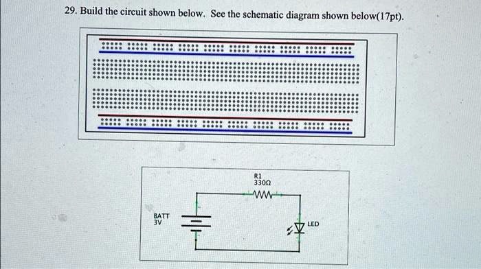 VIDEO solution: Build the circuit shown below on the breadboard. 29. Build the circuit shown ...