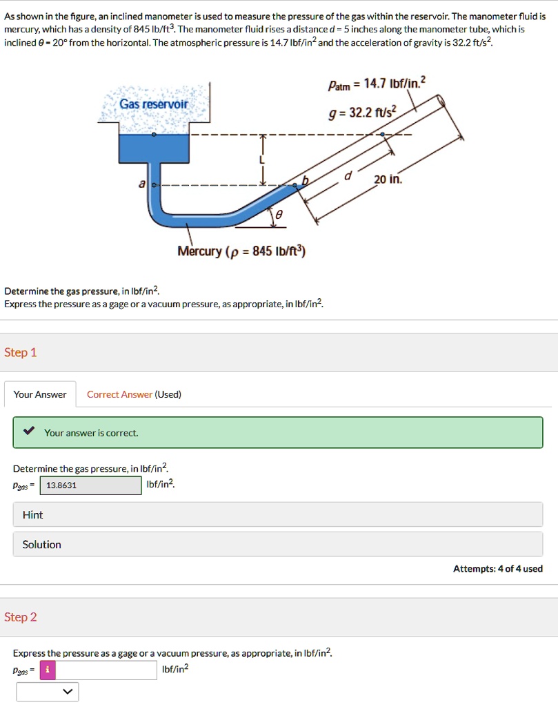 as shown in the figurean inclined manometer is used to measure the ...