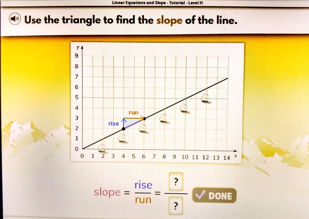 Linear Equations and Slope - Tutorial - Level H Use the triangle to ...