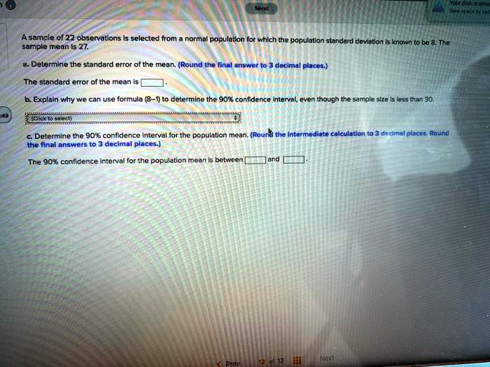 Solved Sample Ol 22 Observatlons Selected From Normo Populatlon Ior Whlch The Populatlon