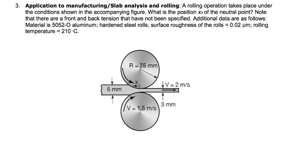 SOLVED: 3. Application to manufacturing/slab analysis and rolling: A ...