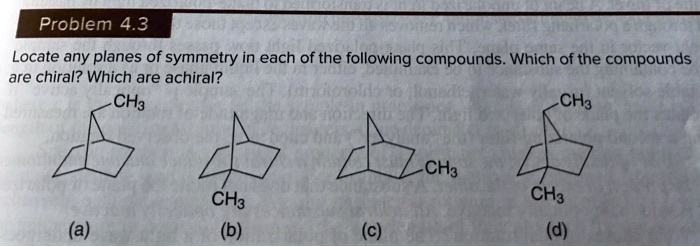 SOLVED: Problem 4.3 Locate any planes of symmetry in each of the following compounds. Which of ...