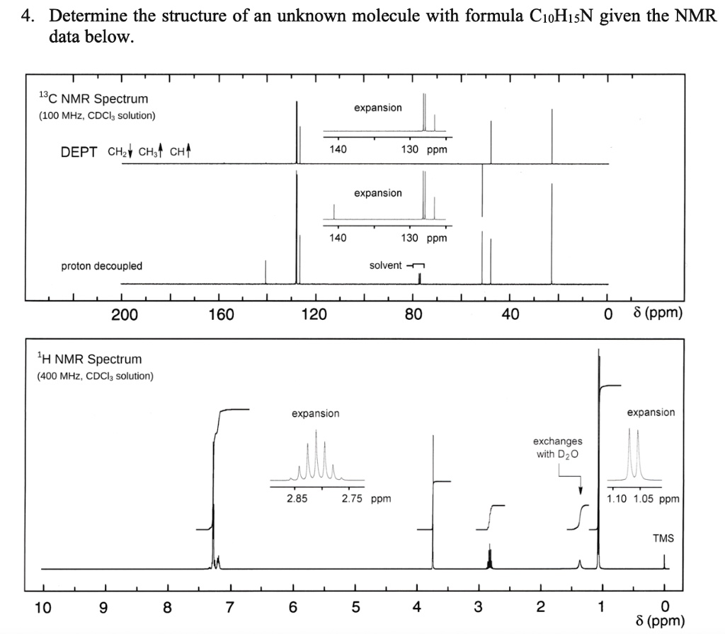 Solved 4 Determine The Structure Of An Unknown Molecule With Formula