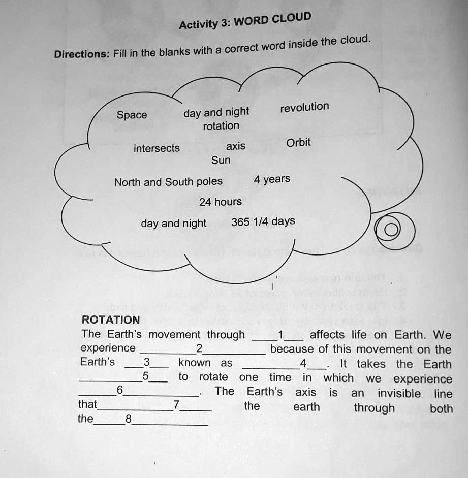 SOLVED: "paanswer po kailangan lang Activity 3: WORD CLOUD word inside ...