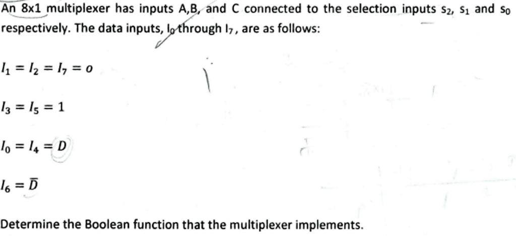 Solved An 8x1 Multiplexer Has Inputs A B And C Connected To The 0238