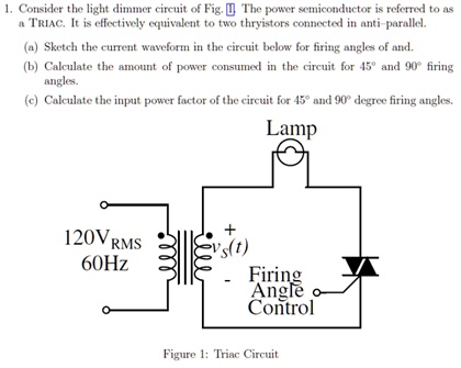 SOLVED: Part a is: "Sketch the current waveform in the circuit below for firing angles of 45 ...