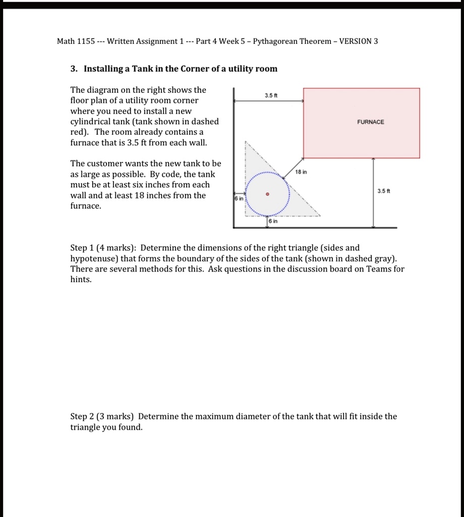 math 1155 written assignment 1 part 4 week 5 pythagorean theorem ...