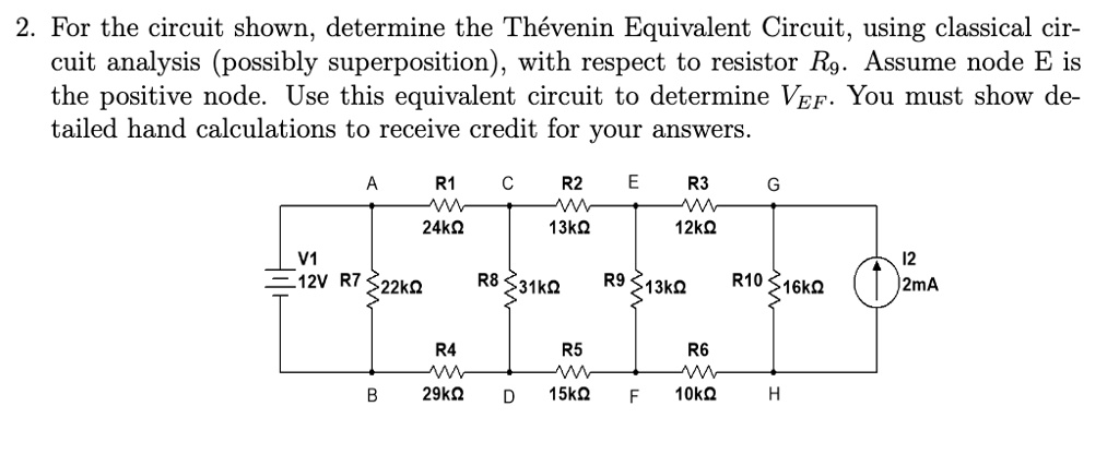 for the circuit shown determine the thevenin equivalent circuit using classical circuit analysis ...